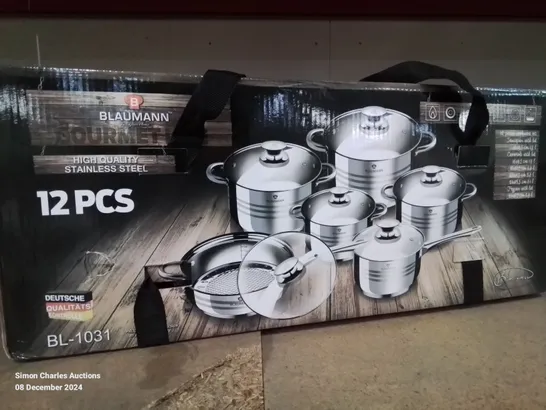 Lot 496: BOXED BLAUMANN NON-STICK STAINLESS STEEL COOKWARE SET ...