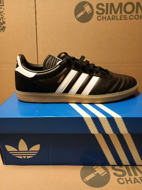 Lot 22: ADIDAS SAMBA JP TRAINERS – BLACK, WHITE 3-STRIPES, UK 10 (US 10 ...
