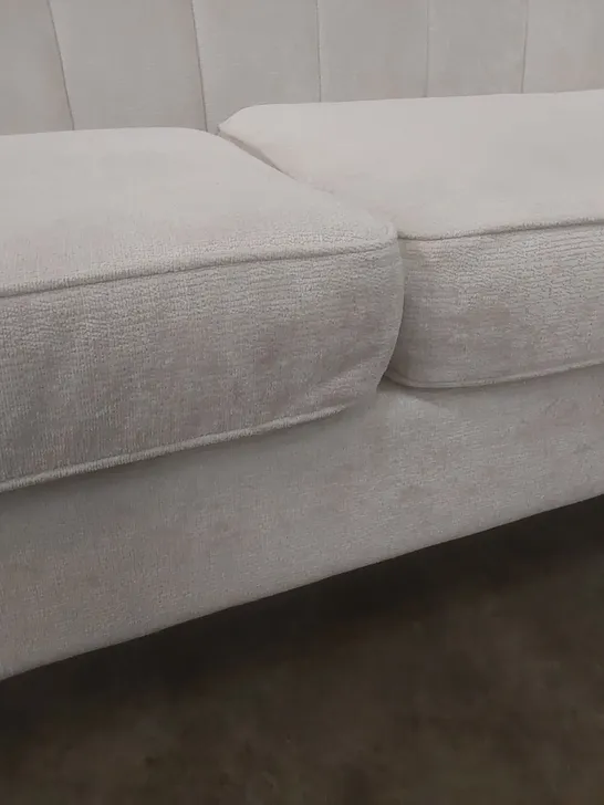 Lot 46: DESIGNER GUILD 3 SEATER FABRIC UPHOLSTERED SOFA - IVORY ...