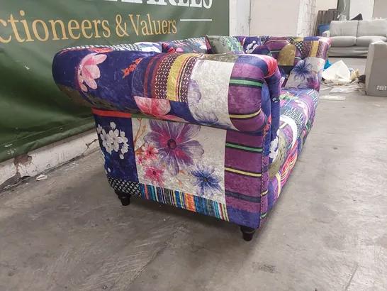 Lot 20: QUALITY DESIGNER CAMAURY VELVET PATCHWORK SOFA RRP £1299.99 ...