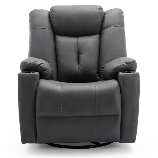 Lot 105: BOXED AFTON SWIVEL ROCKER FABRIC MANUAL RECLINER CHAIR ...