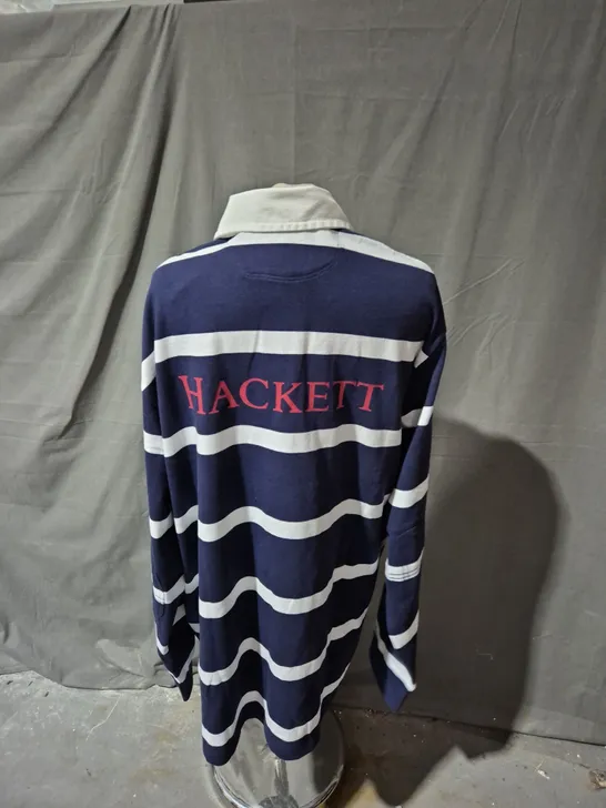 Lot 1012: HACKETT HERITAGE NAVY/INK BLUE & WHITE STRIPE SHIRT – XXL ...