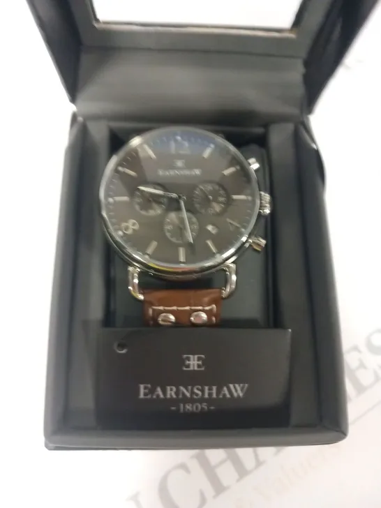 Lot 1233: BOXED EARNSHAW 1805 BROWN STRAP WRIST WATCH - 4484943 | Simon ...