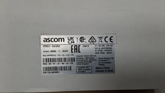 Lot 581: LOT OF 5 BOXED ASCOM IP-DECT BASE STATIONS - IPBS3/DB1 ...