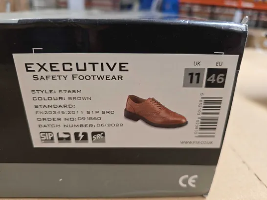 Lot 4644: BRAND NEW BOXED PSF EXECUTIVE SAFETY SHOES IN BROWN - UK 11 ...