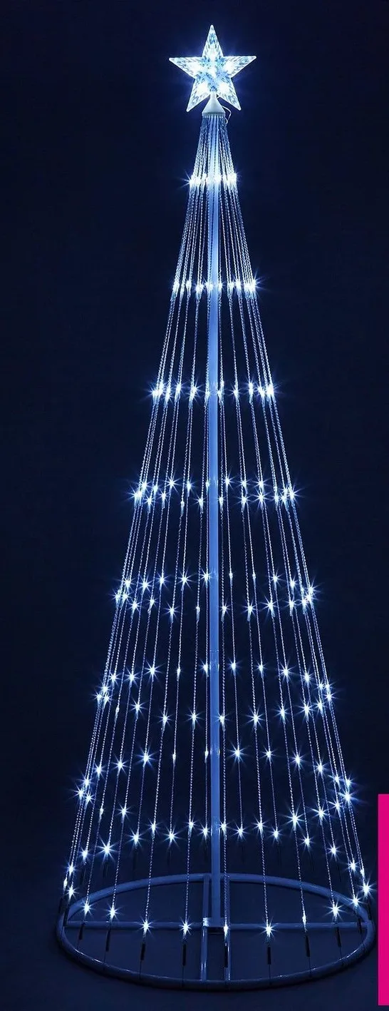 Lot 1523: 6FT WHITE WATERFALL LED OUTDOOR TREE LIGHT - COLLECTION ONLY ...