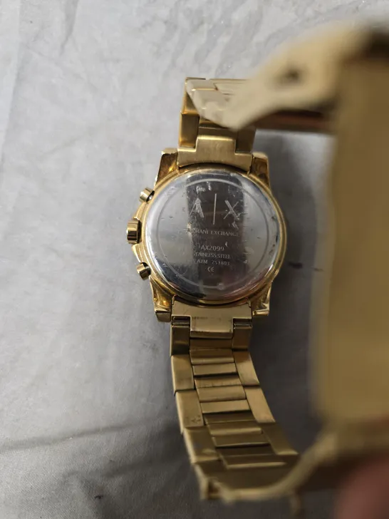 Lot 736: ARMANI EXCHANGE AX CHRONOGRAPH WATCH – GOLD TONE STAINLESS ...