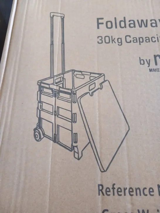 Lot 3074: 4 BRAND NEW BOXED FOLDAWAY WHEELY BOX 30KG CAPACITY BY RACKIT ...