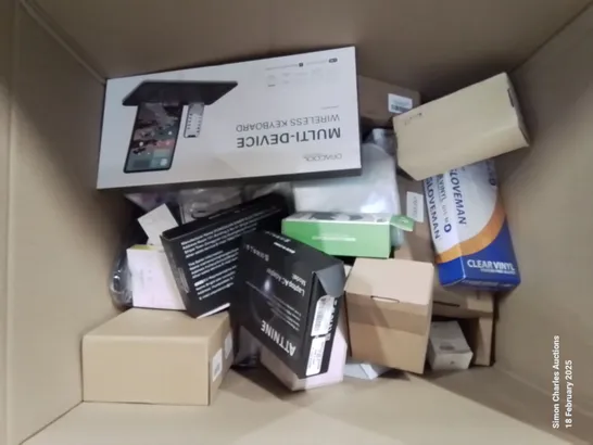 Lot 601: BOX CONTAINING LARGE AMOUNT OF BOXED ELECTRICAL ITEMS TO ...
