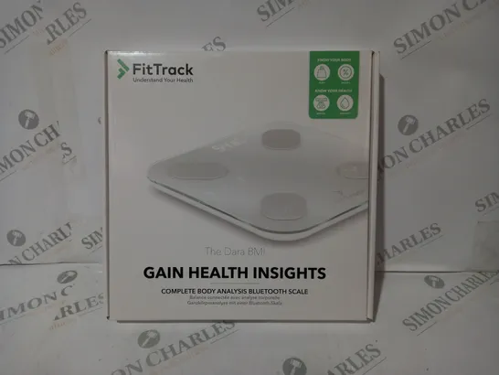 Lot 3056: BOXED FITTRACK THE DARA BMI COMPLETE BODY ANALYSIS BLUETOOTH ...