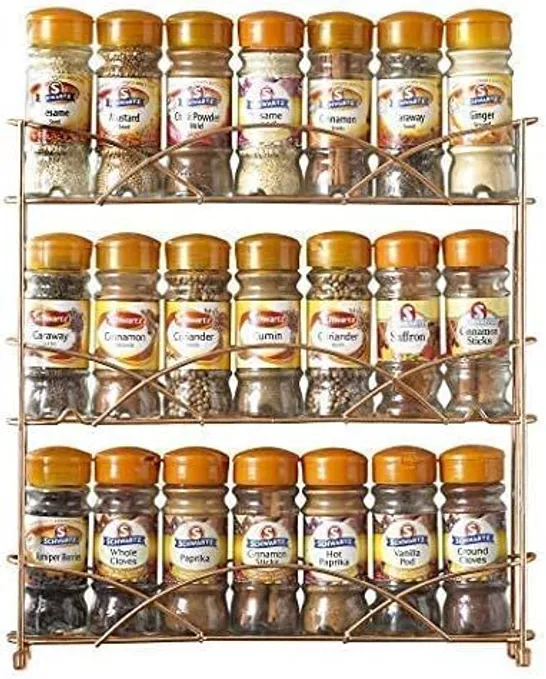Lot 787: BOXED NEO COPPER FREE STANDING 3 TIER TABLE TOP SPICE RACK (1 ...