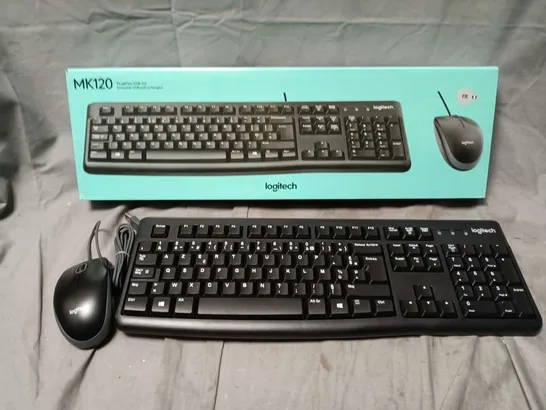 Lot 9092: BOXED LOGITECH MK120 WIRED KEYBOARD & MOUSE SET (FRENCH ...