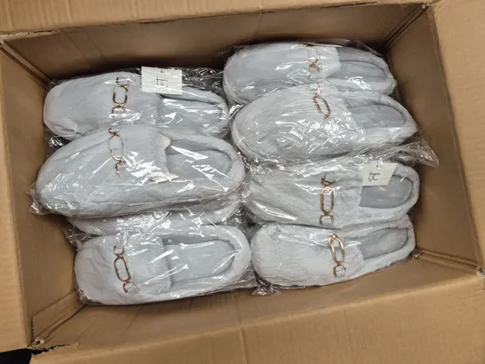 Lot 9038: APPROXIMATELY 30 PAIRS OF SLIPPERS IN GREY IN SIZES 5-6 & 7-8 ...