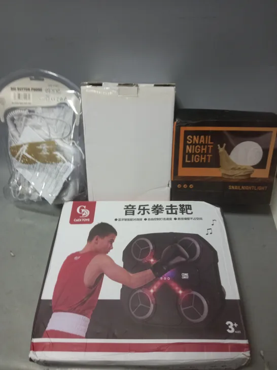 Lot 438: 4 ASSORTED PRODUCTS TO INCLUDE MUSIC BOXING MACHINE, SNAIL ...