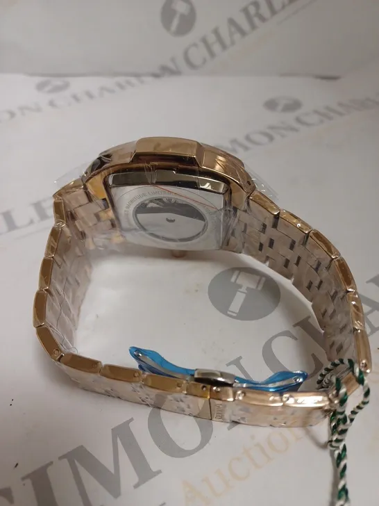 Lot 4005: BOXED GAMAGES OF LONDON MAGNITUDE ROSE GOLD BLUE DIAL LINK ...