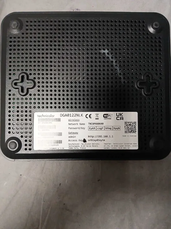 Lot 3133: TECHNICOLOR DGA0122NLK WIRELESS GATEWAY ROUTER - 5359872 ...