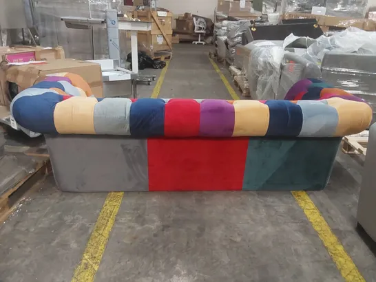Lot 37: QUALITY DESIGNER CAMAURY VELVET PATCHWORK SOFA - 5437582 ...
