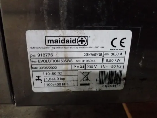 Lot 1: MAIDAID EVOLUTION 535WS UNDERCOUNTER DISHWASHER - 5080521 ...
