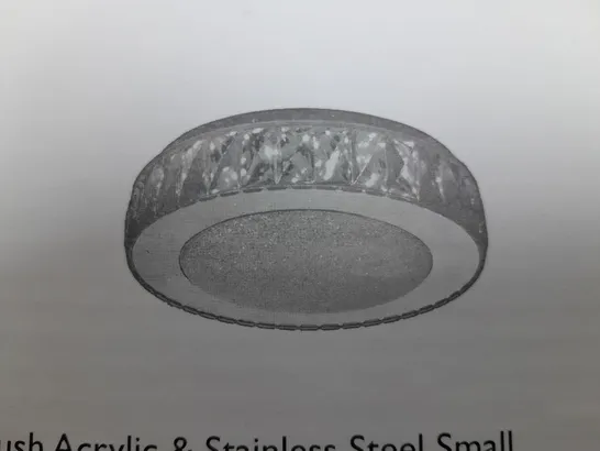 Lot 810: BOXED DAR LIGHTING AKELIA FLUSH ACRYLIC & STAINLESS STEEL ...