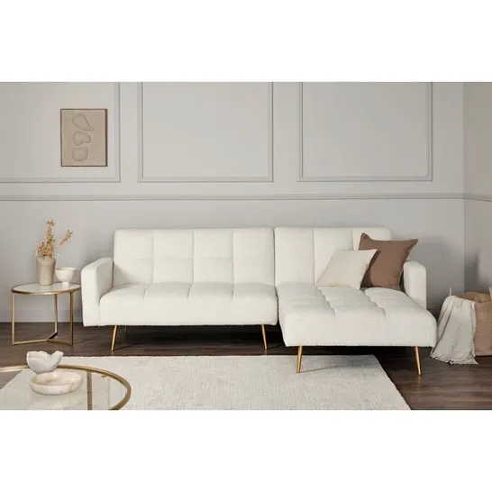 Lot 44: QUALITY BOXED SHIFLET UPHOLSTERED CORNER SOFA - BOUCLE OFF ...