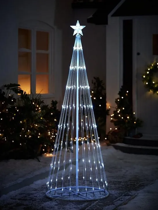 Lot 2931: 6FT WHITE WATERFALL LED OUTDOOR TREE LIGHT - COLLECTION ONLY ...