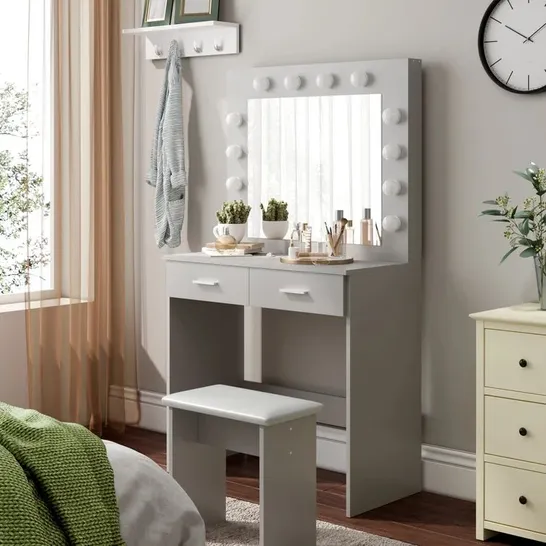 Lot 2401: BOXED THURSTON DRESSING TABLE SET WITH MIRROR - GREY (1 BOX ...