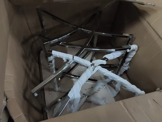 Lot 1032: BOXED ROCCO ROYAL BLUE VELVET DINING CHAIRS - SET OF 3 (2 ...