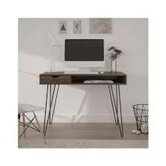 Lot 1161: BOXED CONCORD WOODEN COMPUTER DESK WITH 1 DRAWER AND 1 SHELF ...