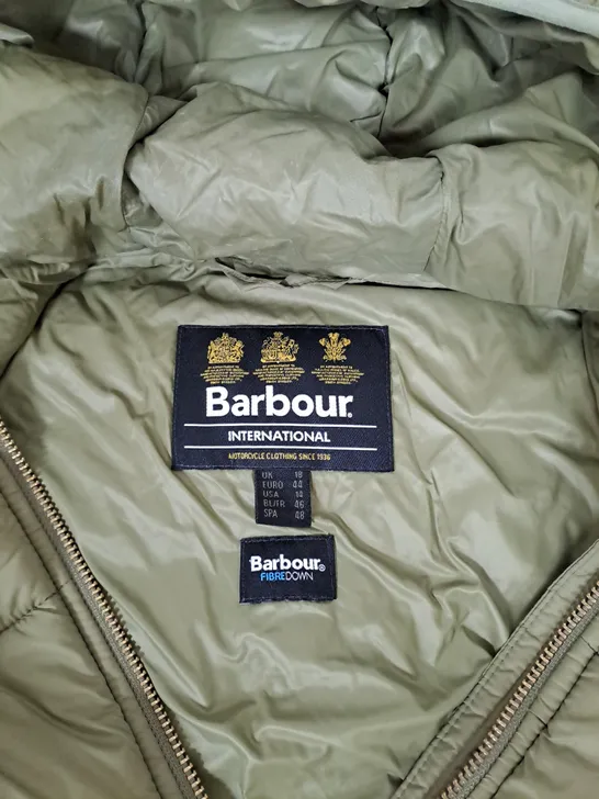 Lot 5358: BARBOUR INTERNATIONAL FIBRE DOWN JACKET IN KHAKI SIZE 18 ...