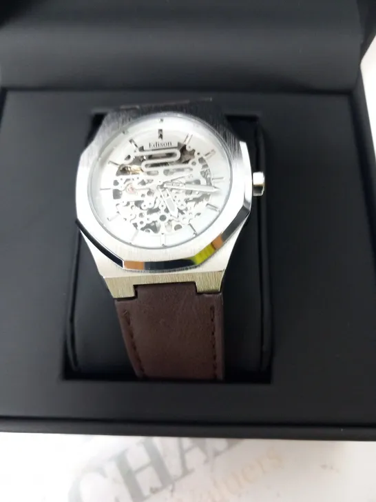 Lot 30: MENS EDISON AUTOMATIC WATCH – GLASS EXHIBITION BACK CASE – 3ATM ...