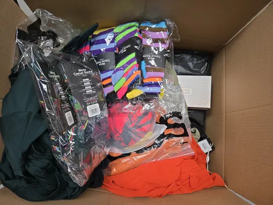 Lot 9210: LARGE BOX OF ASSORTED CLOTHING ITEMS IN VARIOUS SIZES, STYLES ...